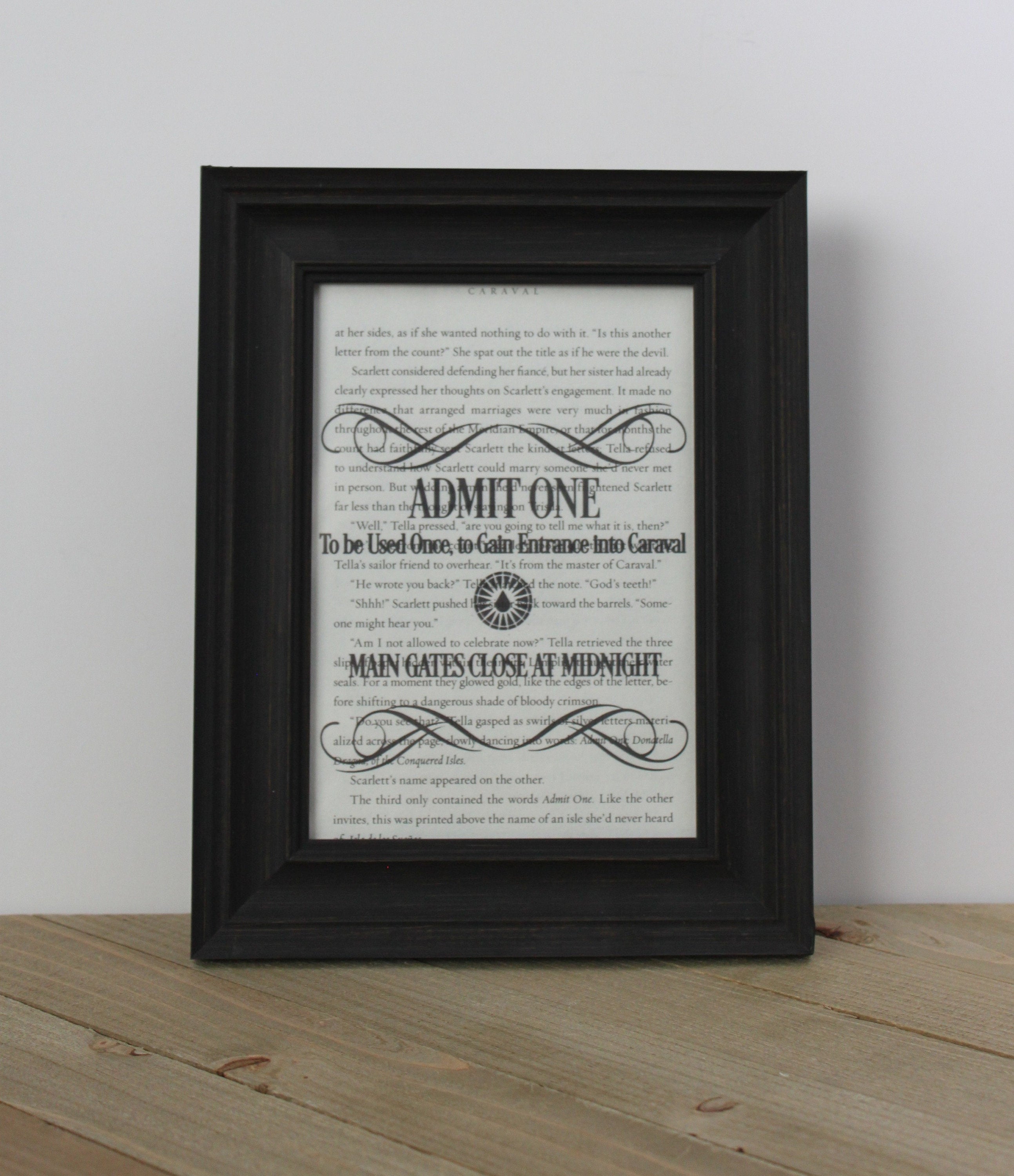 Caraval Admit One Ticket to Caraval Book Page Print – For The Love of ...